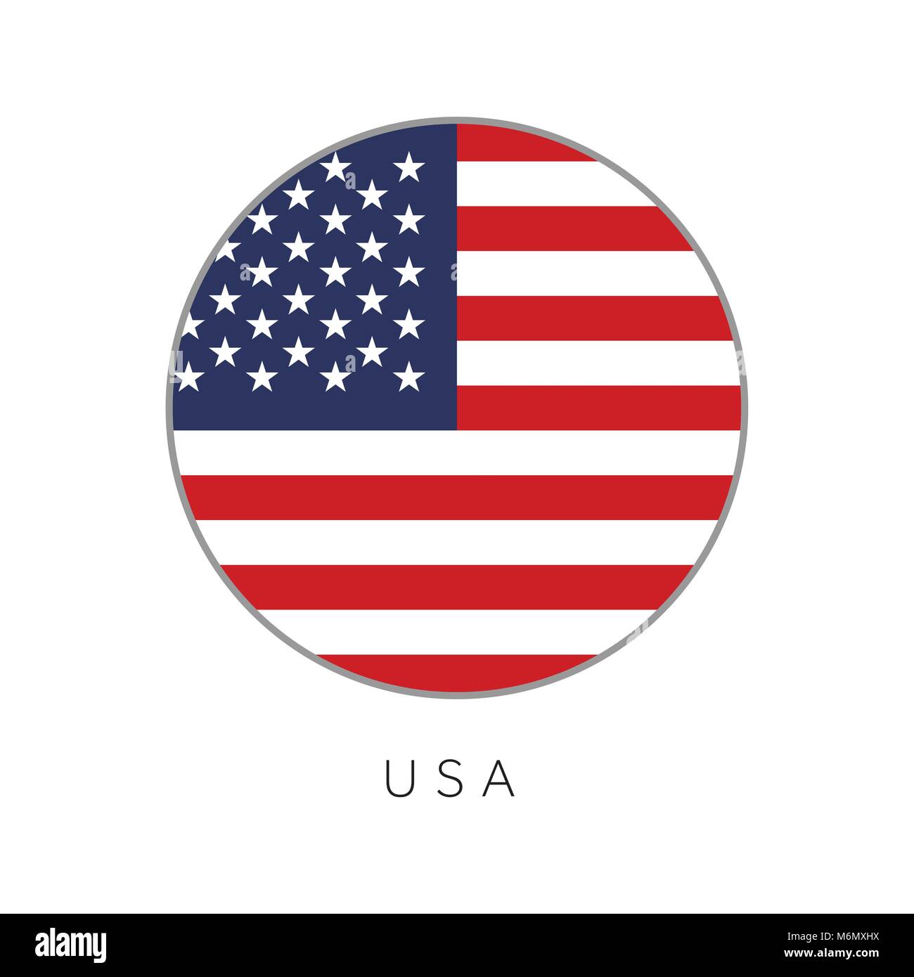 USA flag round circle vector icon Stock Vector Image & Art - Alamy