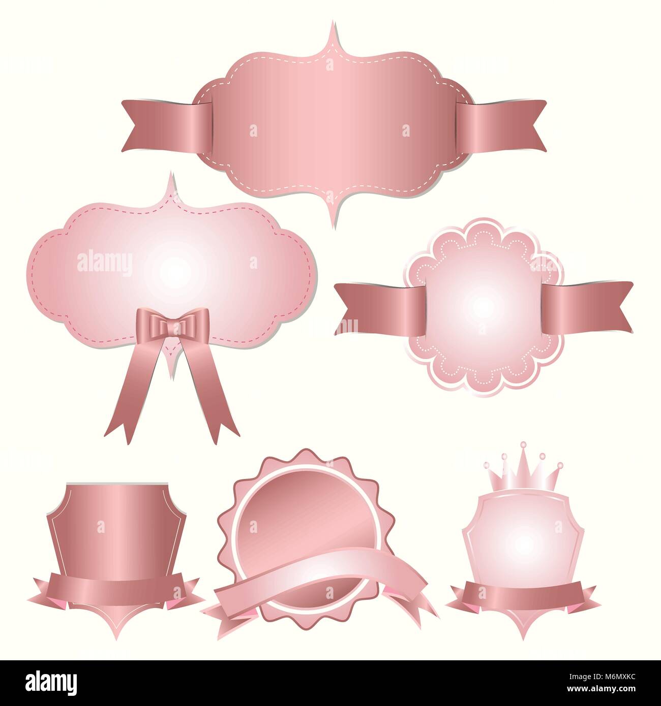 Set of badges label and ribbon, Greeting card, vector tag illustration ...