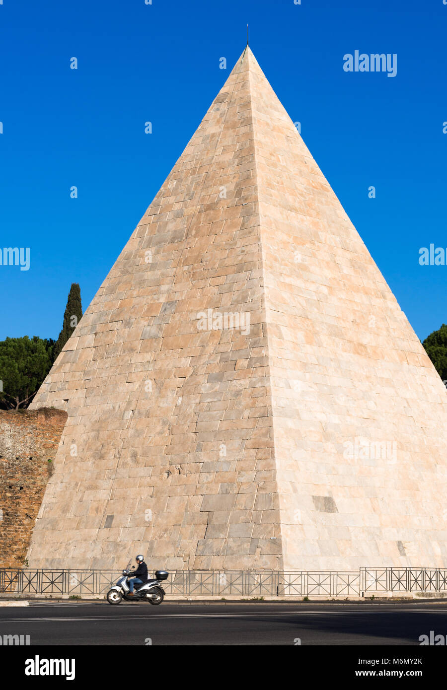 The Pyramid of Cestius is an ancient pyramid in Rome, Italy, near the ...