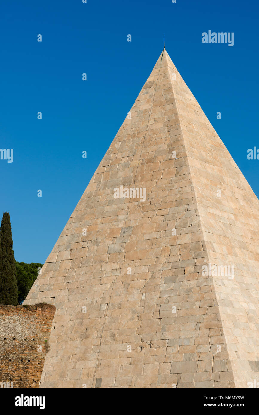 The Pyramid of Cestius is an ancient pyramid in Rome, Italy, near the ...