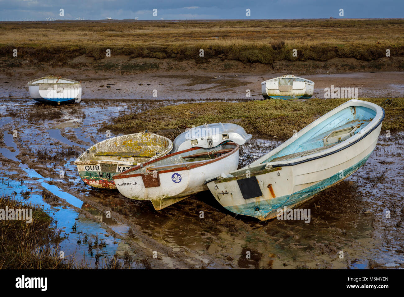 Morston Quay, part of the Blakeney Harbour region on the North Norfolk ...