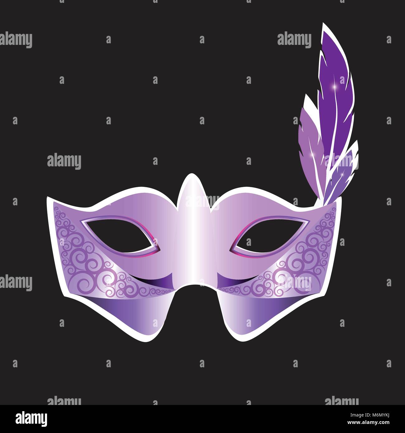 Carnival mask and feather vector illustration Stock Vector Image & Art ...