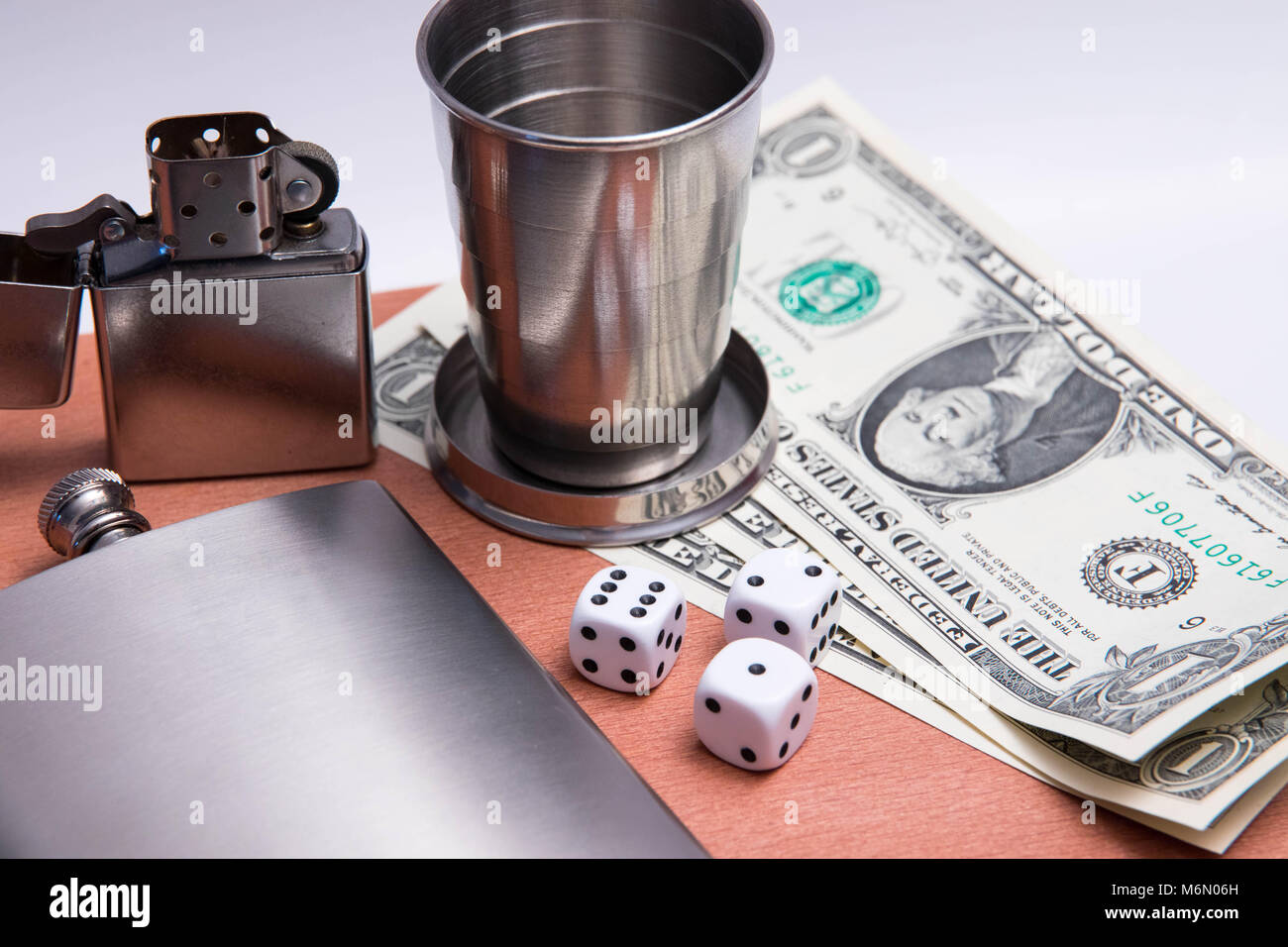 alcohol flash cigard lighter matches zippo glass dice dollar bill wood ...