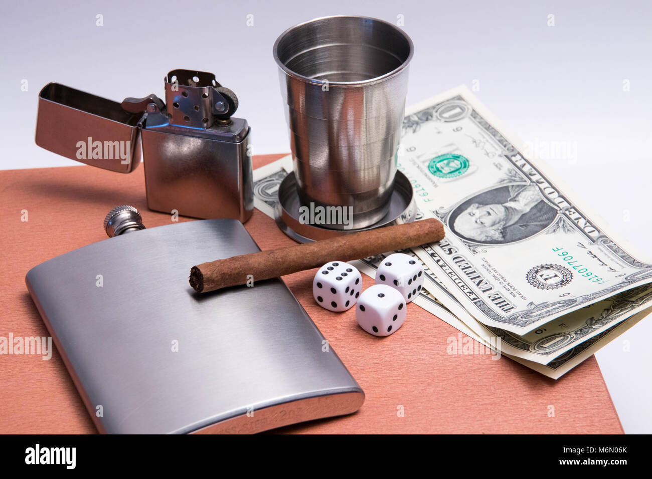 alcohol flash cigard lighter matches zippo glass dice dollar bill wood ...