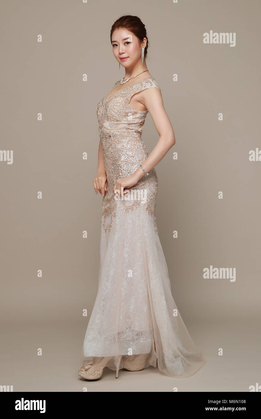 Beauty stylish asian women posing in fashionable clothes isolated White ...