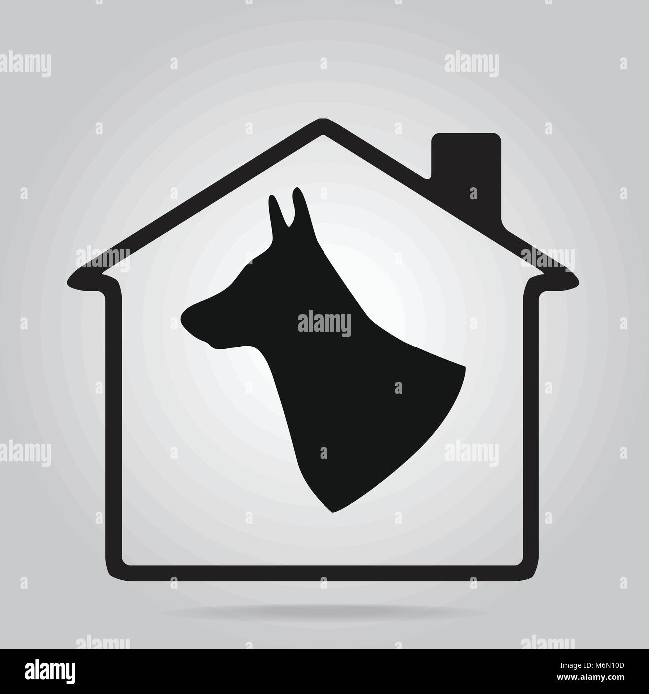 Dog inside the house Stock Vector Images - Alamy