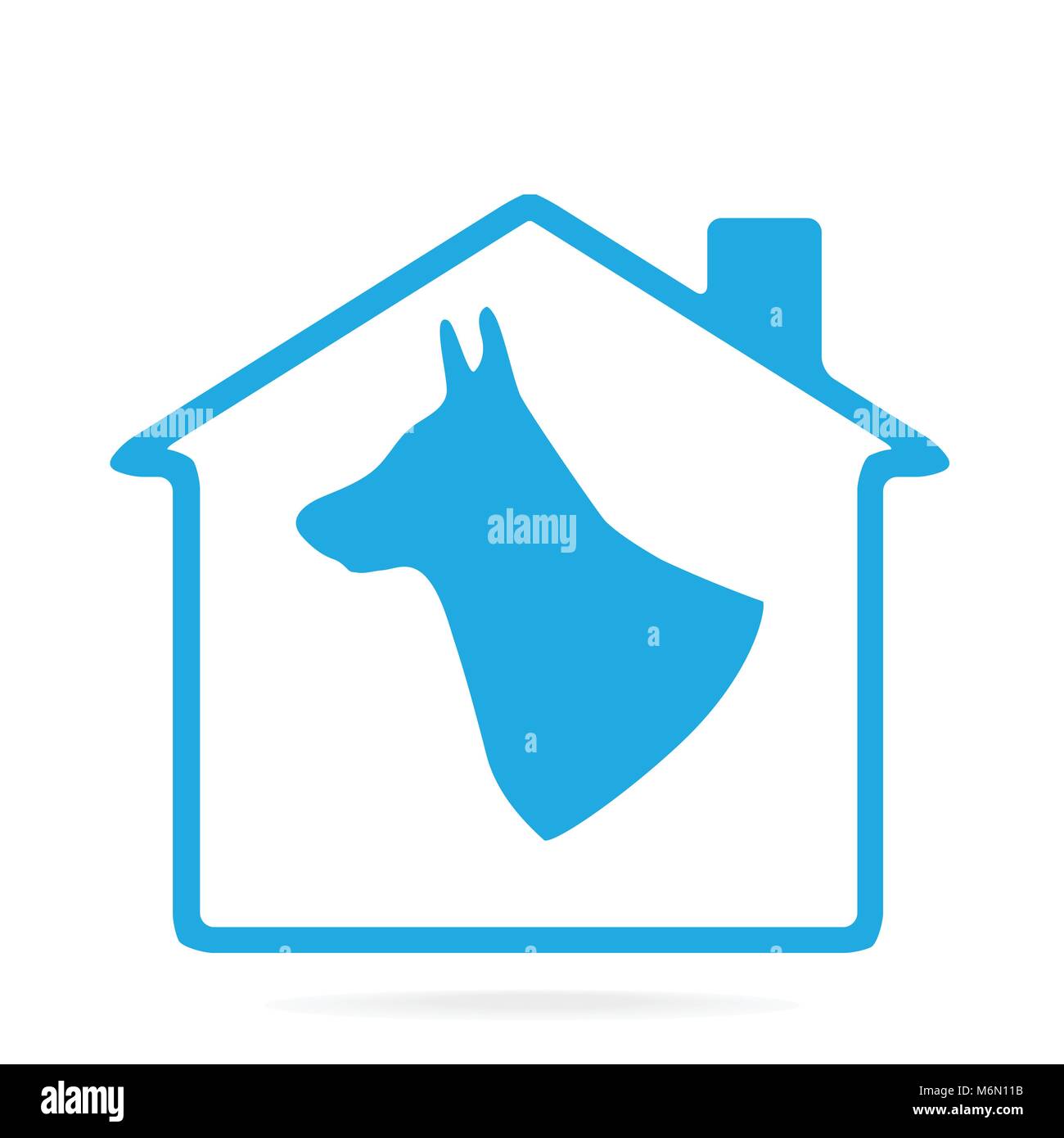 Dog inside the house Stock Vector Images - Alamy