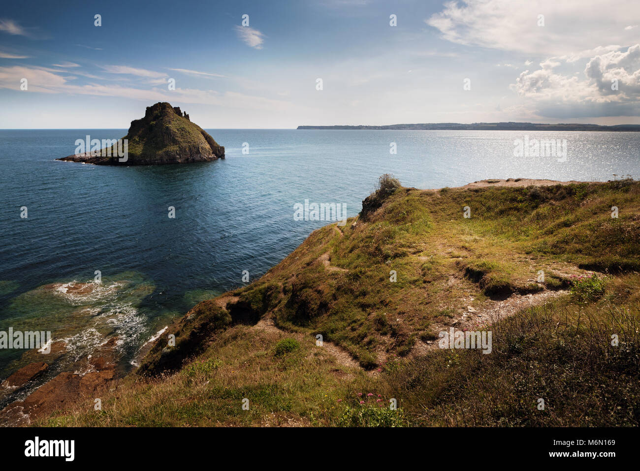Thatcher Rock Torquay in summer Stock Photo - Alamy