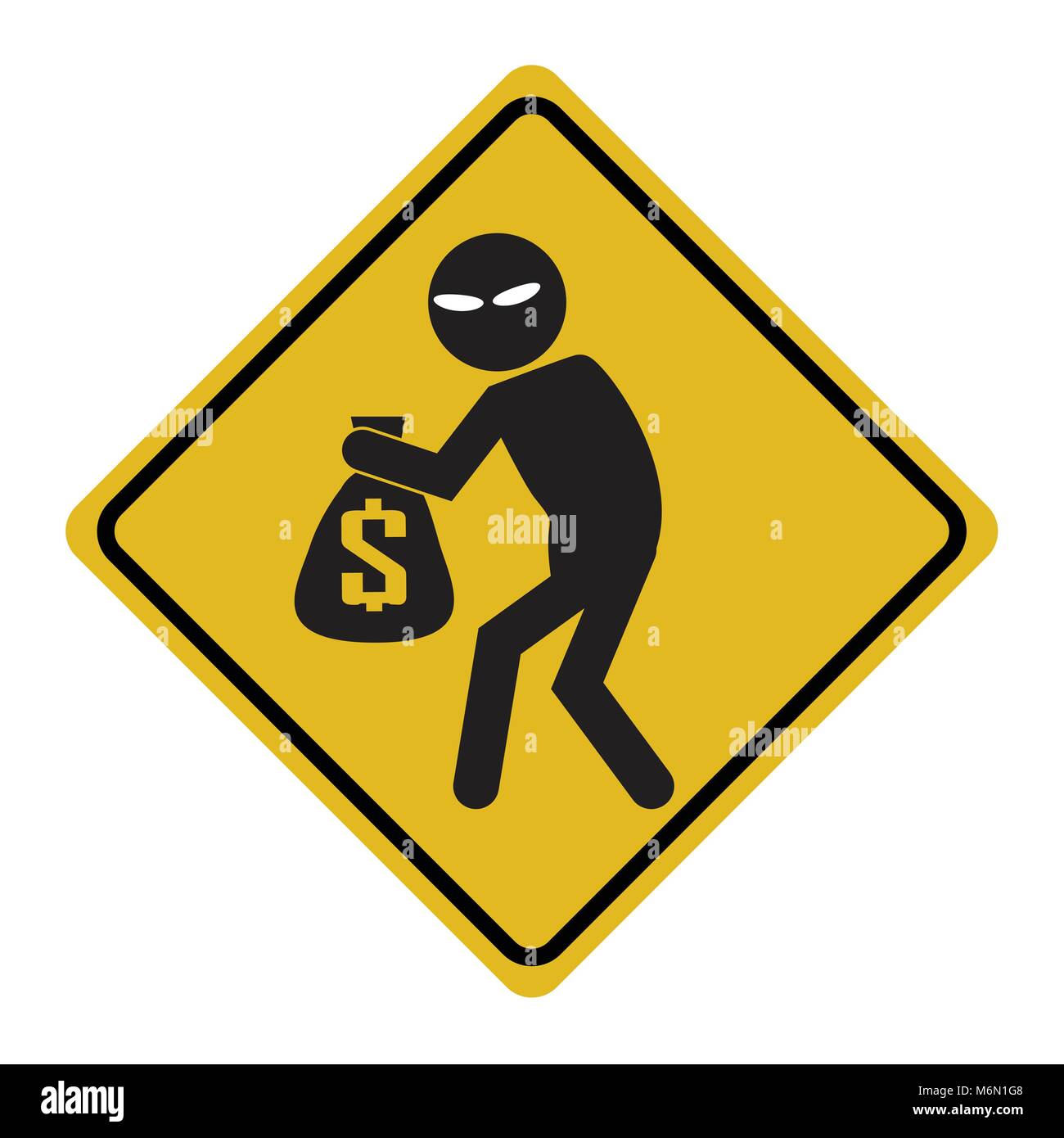 Beware pickpocket sign, thief icon symbol illustration Stock Vector ...