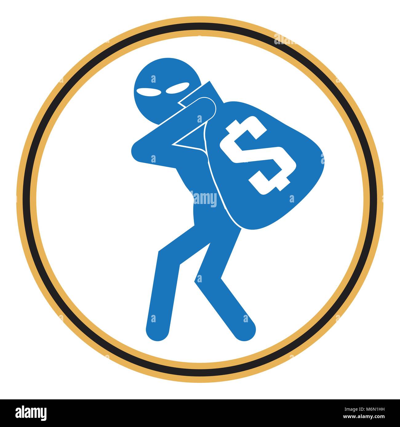 Beware pickpocket sign, thief icon symbol illustration Stock Vector ...