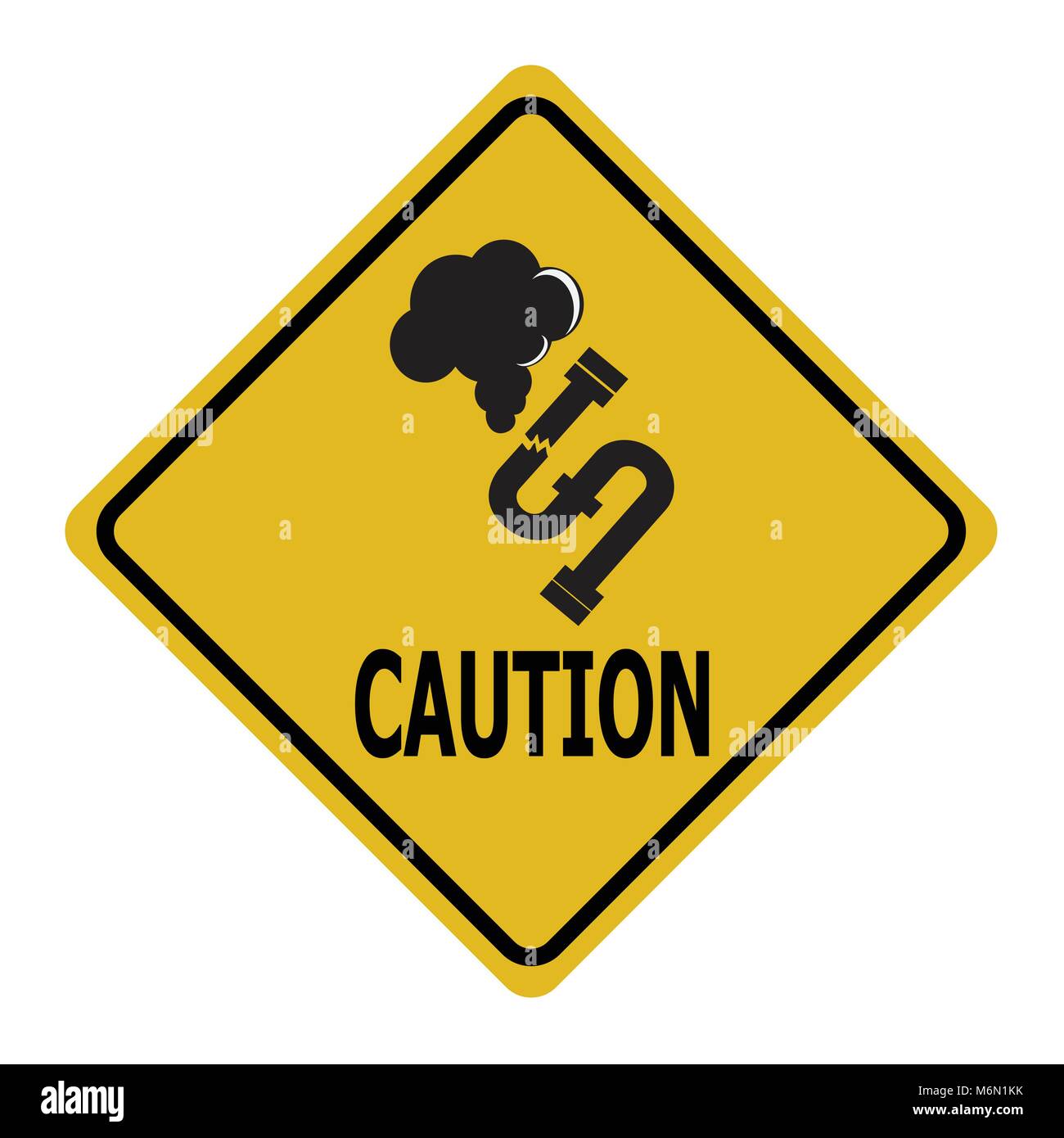 Gas leak warning sign. Pollution Gas Pipe icon sign Stock Vector Image ...