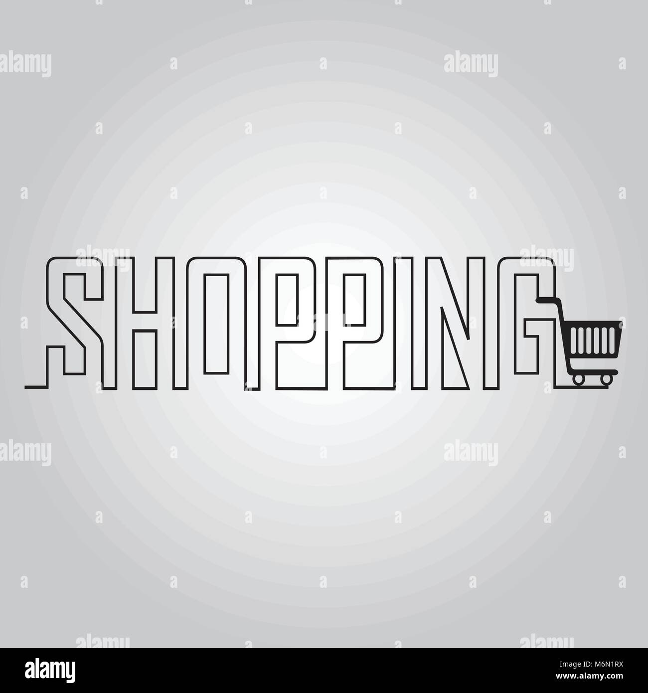 Shopping Cart and line text vector illustration Stock Vector Image ...