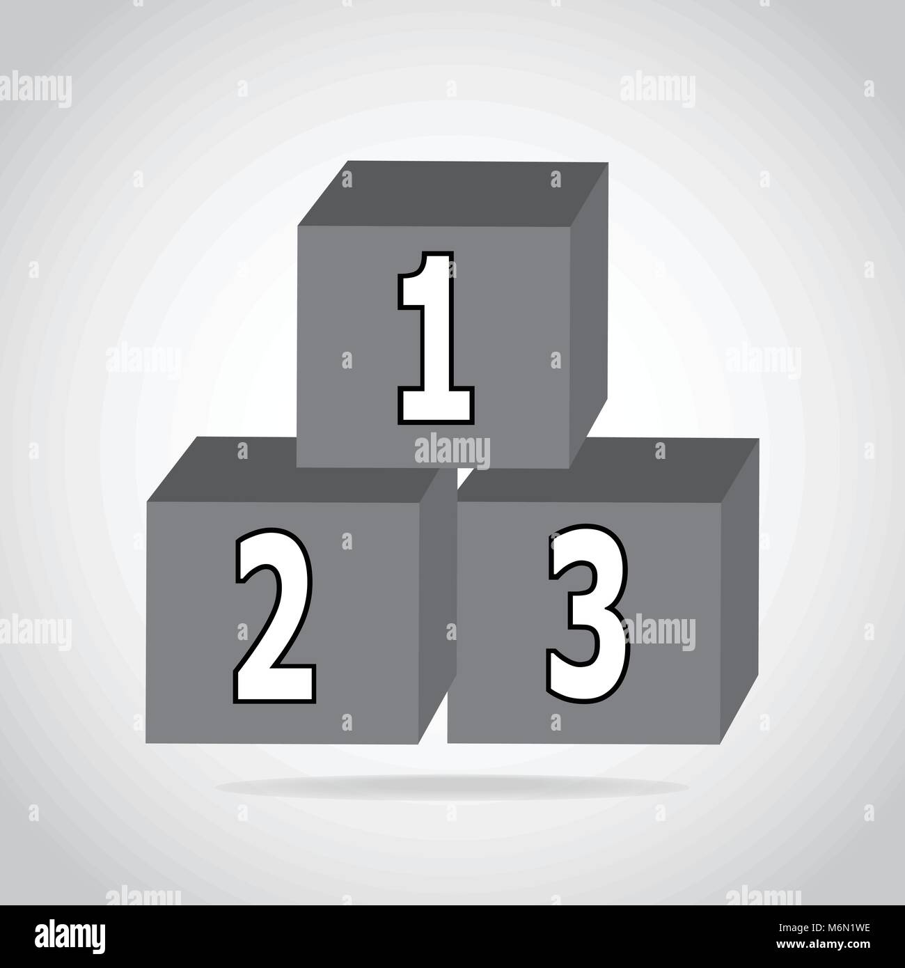 123 building block icon, Cubes alphabet sign Stock Vector Image & Art ...