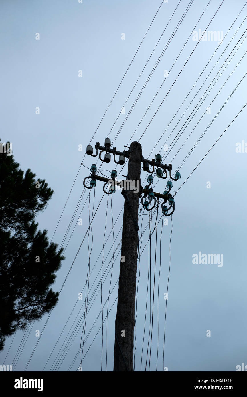 Telegraph pole wires hi-res stock photography and images - Alamy