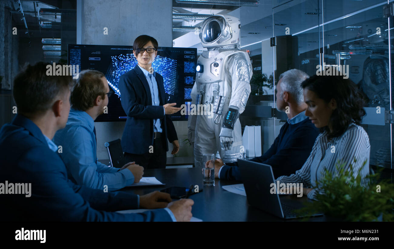 In the Conference Room Chief Engineer Presents Next Generation Space ...