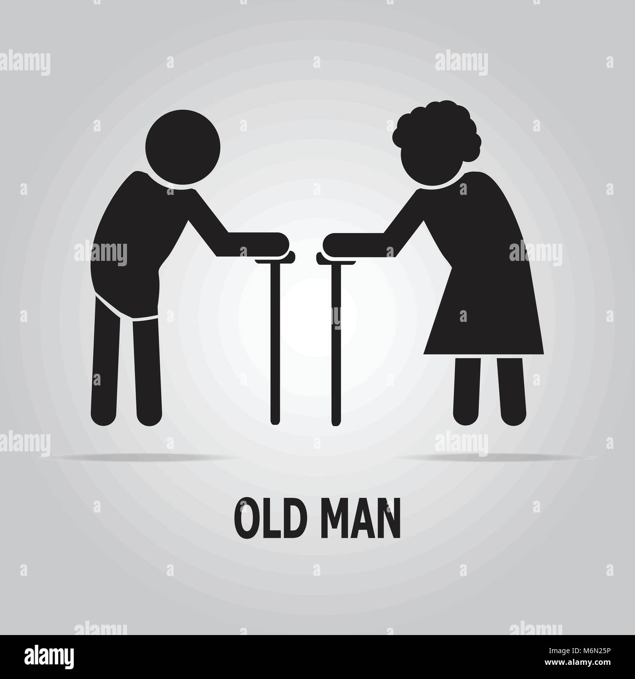 Elderly symbol. old people icon, button vector illustration Stock ...