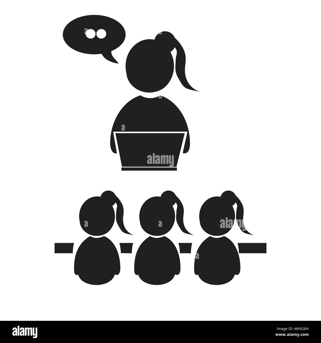 Meeting Business icon, Business woman symbol vector illustration Stock ...