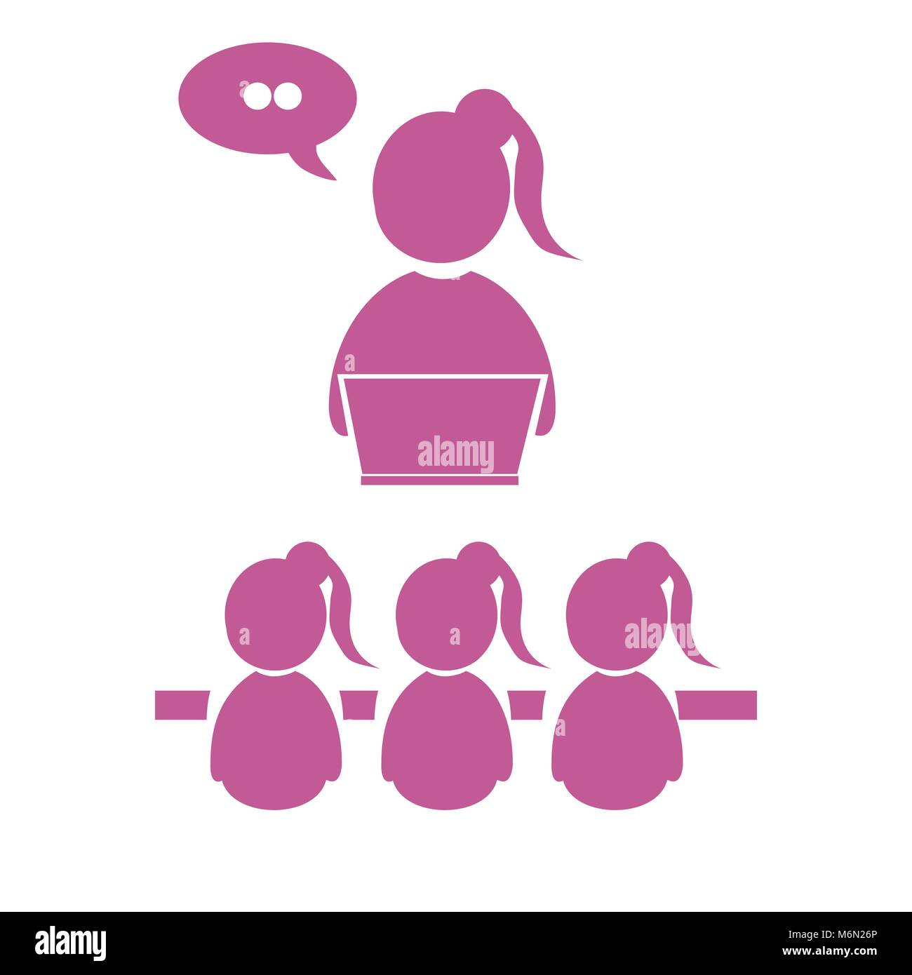 Meeting Business icon, Business woman symbol vector illustration Stock ...