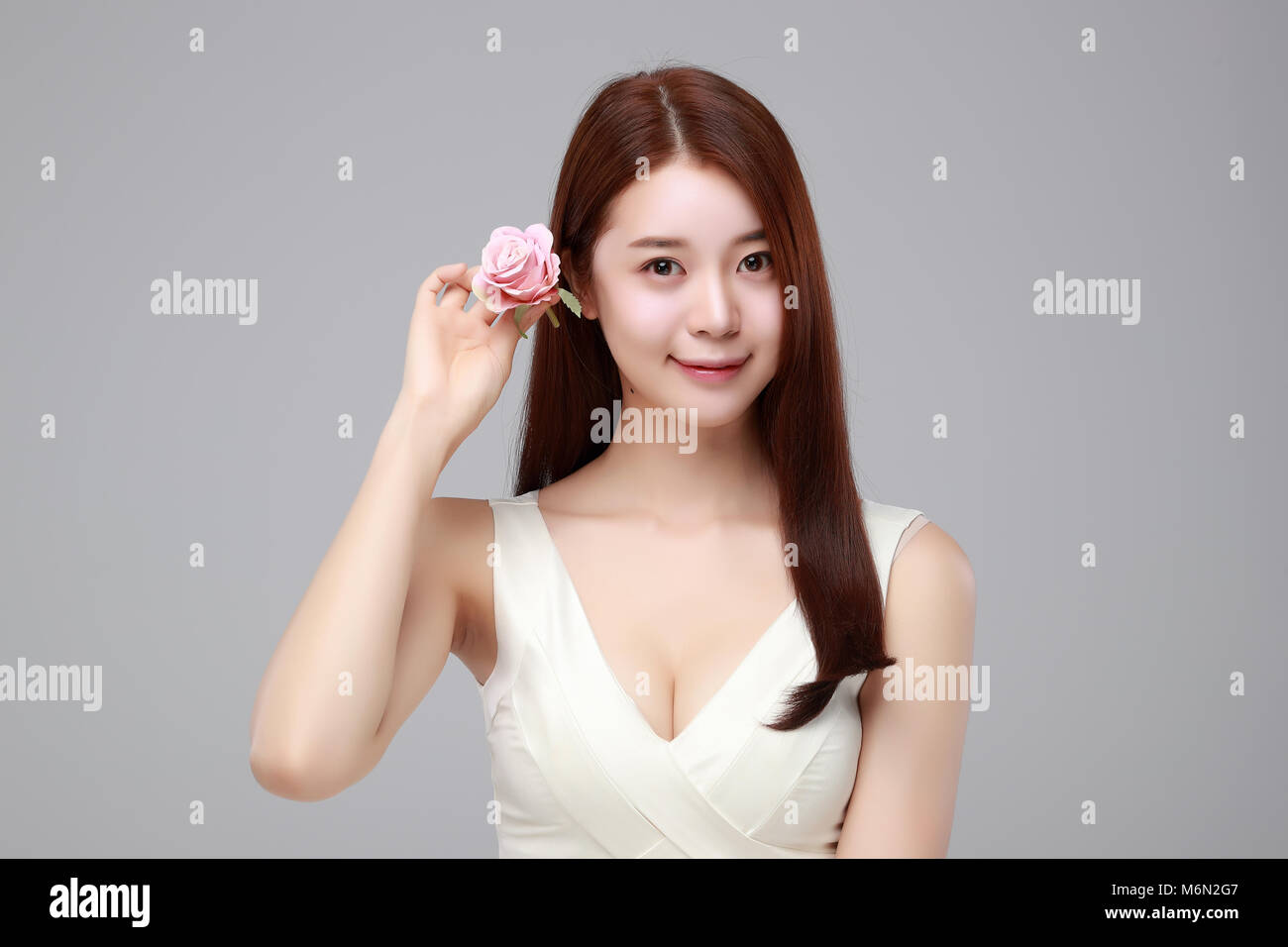 Beauty stylish asian women posing in fashionable clothes isolated White ...