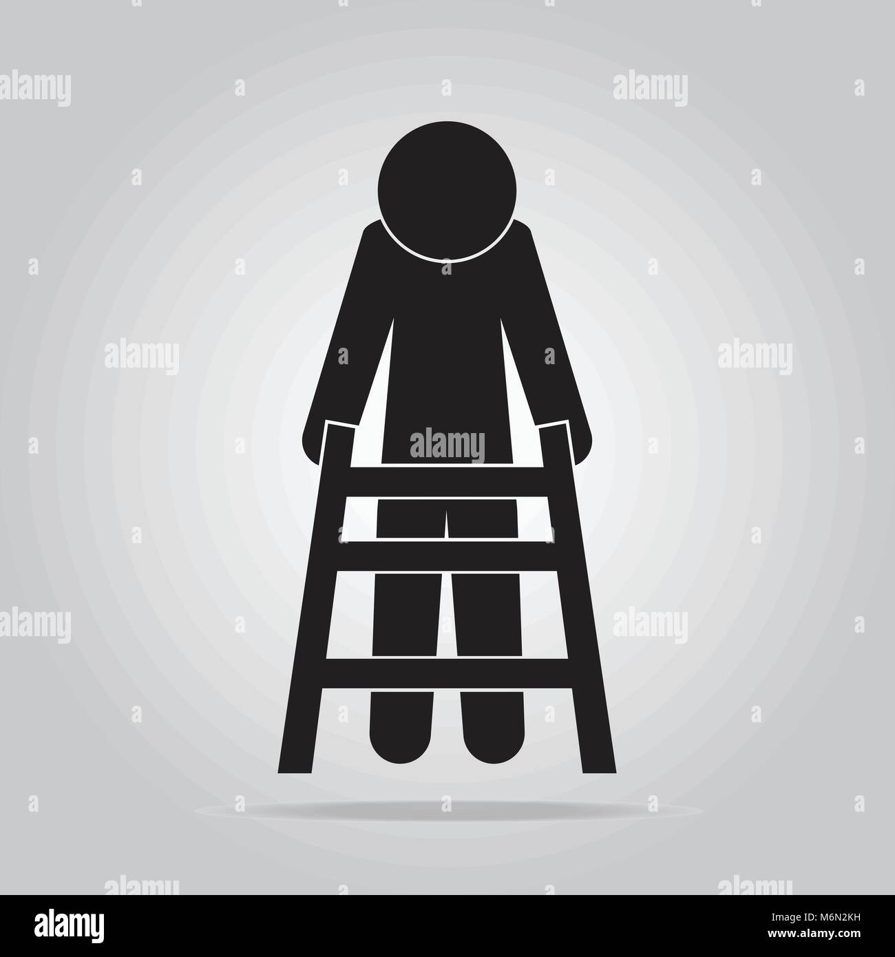 Elderly man and walker sign, icon vector illustration Stock Vector ...