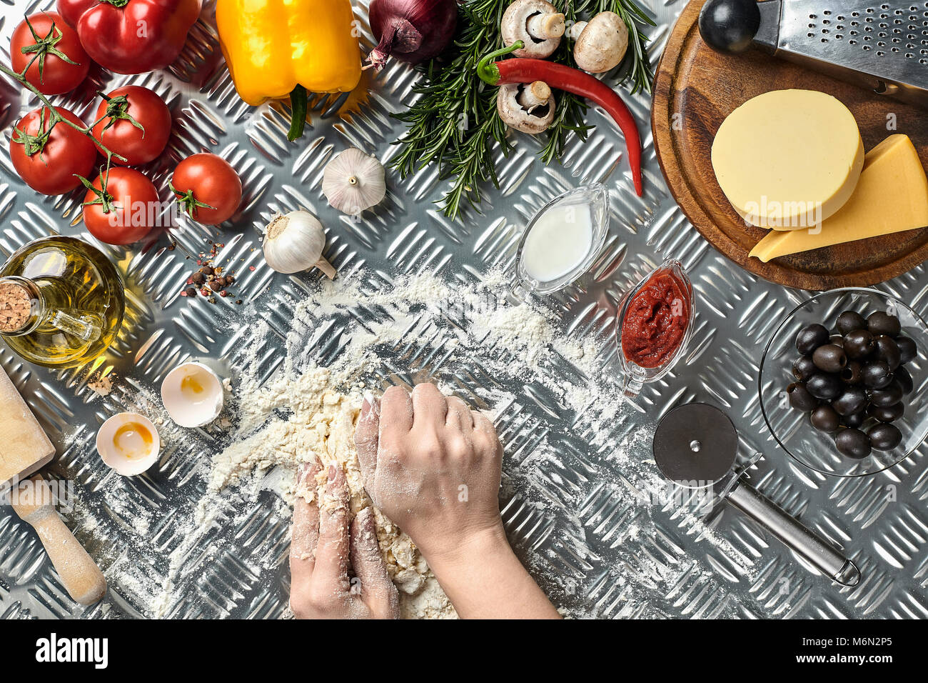 Young woman cooking in kitchen, closeup Stock Photo - Alamy