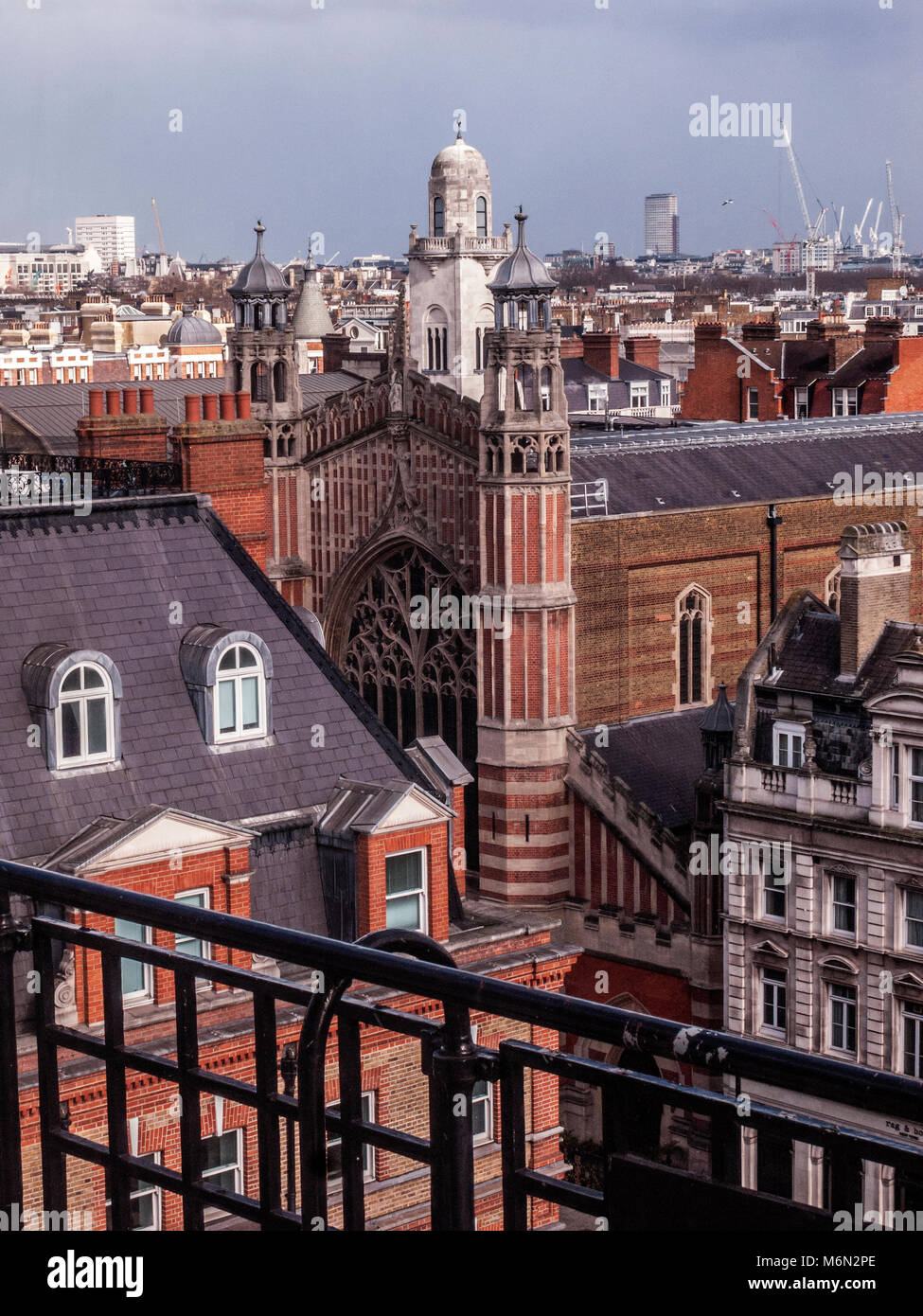 Rooftop View including Holy Trinity Church, Sloane Street, London Stock ...