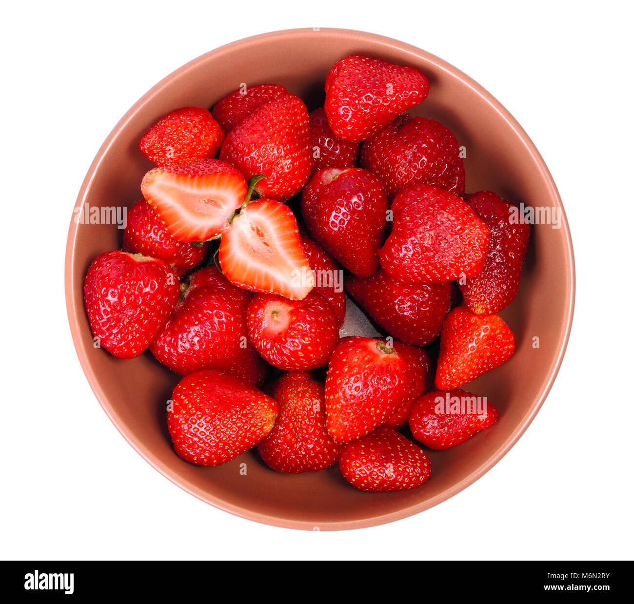Strawberry in a ceramic plate isolated Stock Photo - Alamy