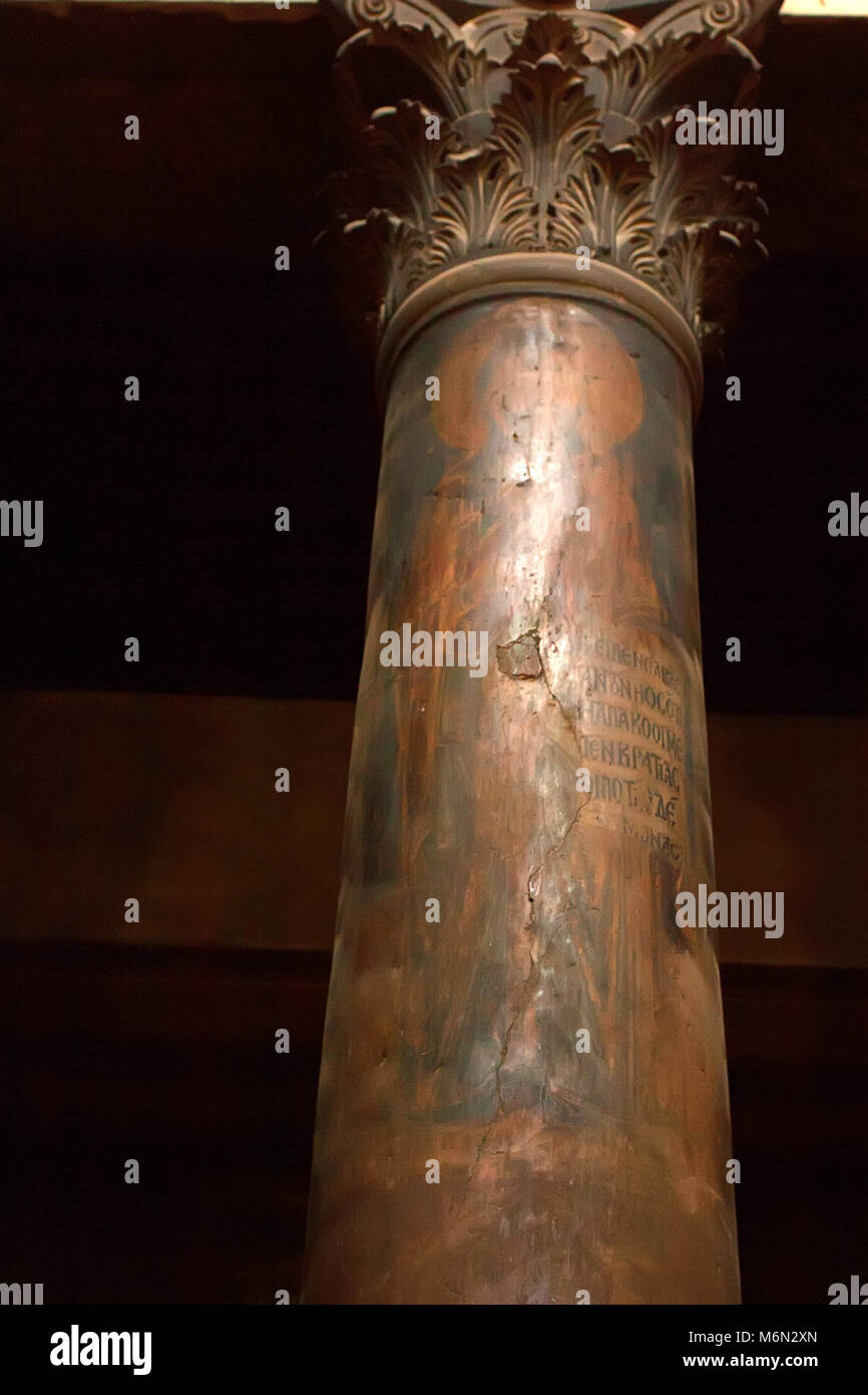 Ancient column in Church of the Nativity, Israel Stock Photo - Alamy