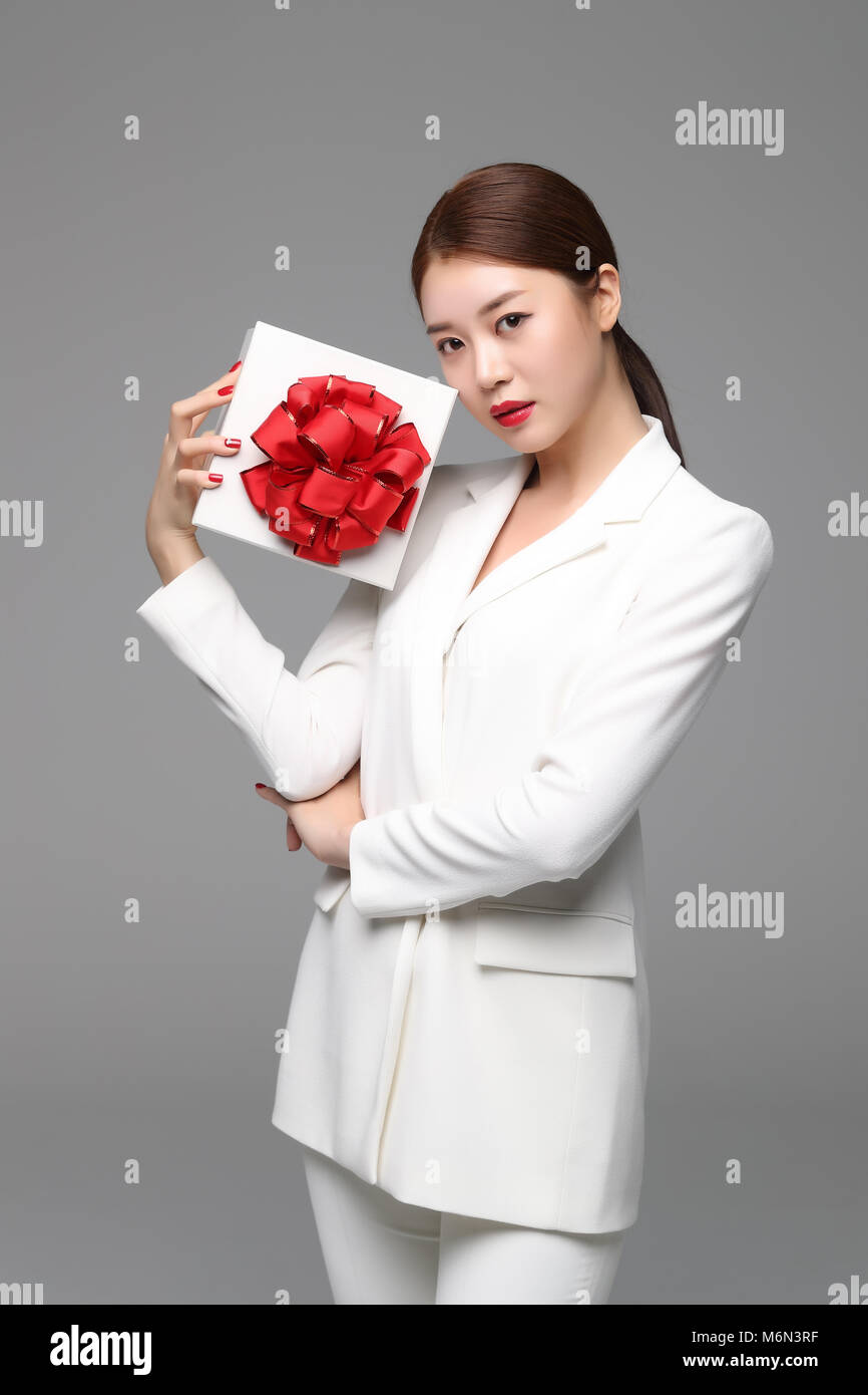 Beauty stylish asian women posing in fashionable clothes isolated White ...