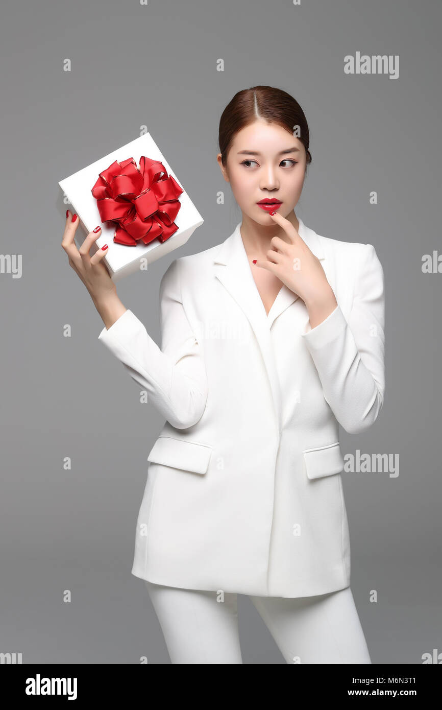 Beauty stylish asian women posing in fashionable clothes isolated White ...