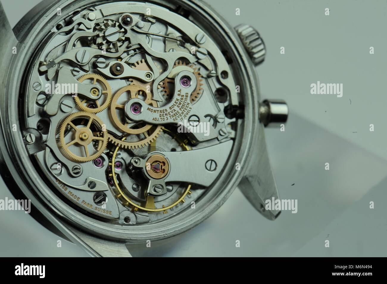 Glass Back watch, Time Stock Photo - Alamy