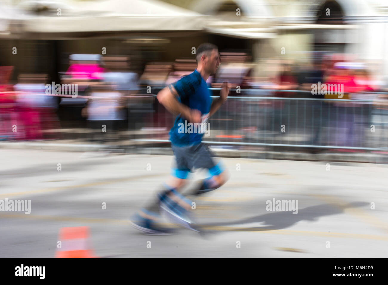 Blurred Marathon runner Stock Photo - Alamy