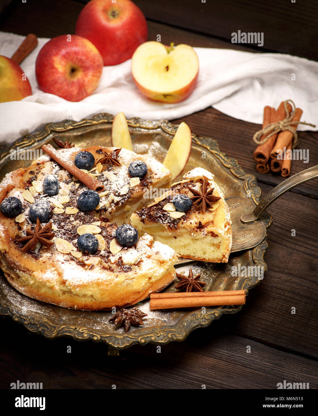 Top view cheesecake apple hi-res stock photography and images - Alamy