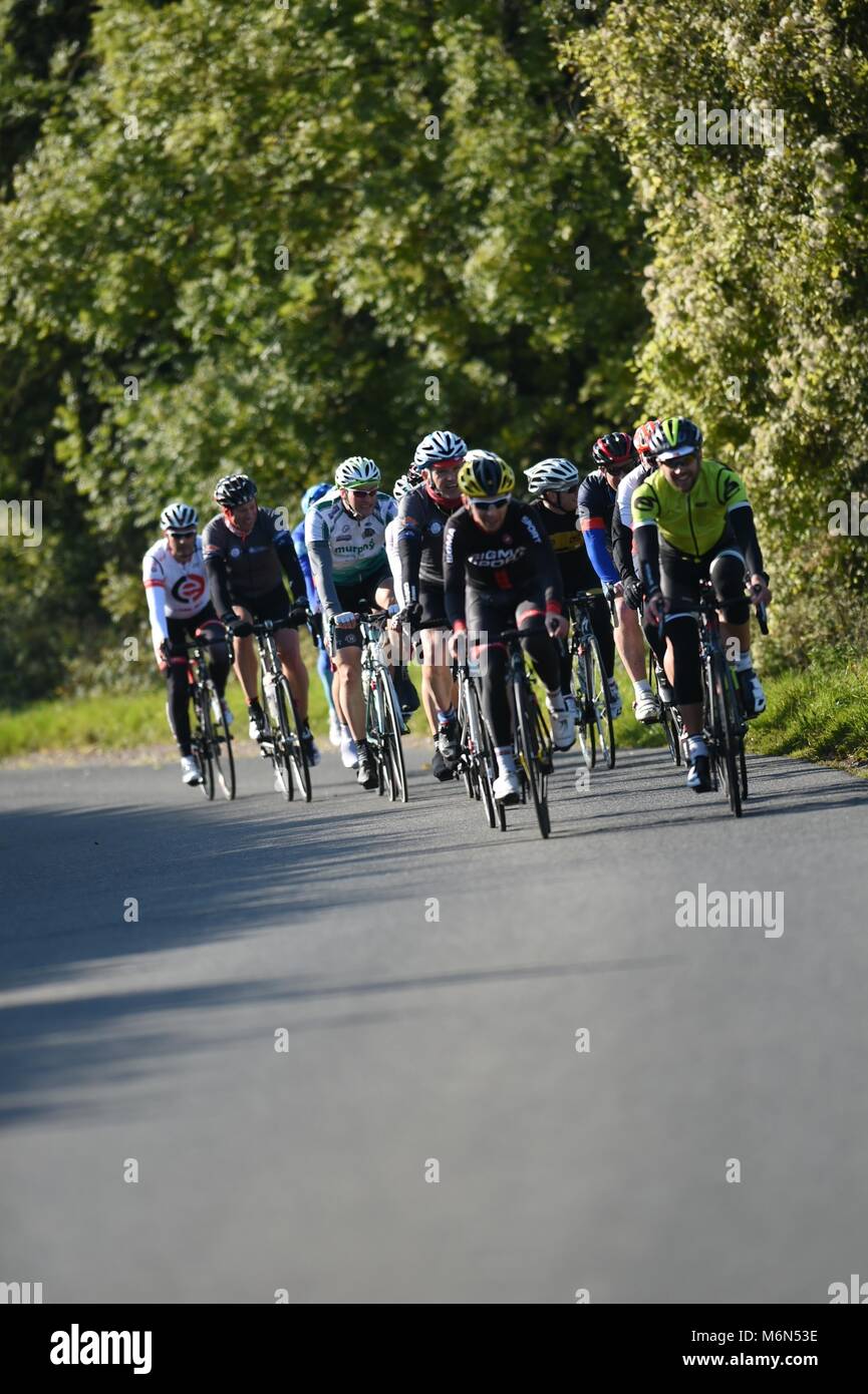 Marathon Bike ride, Multiple riders in countryside Stock Photo - Alamy