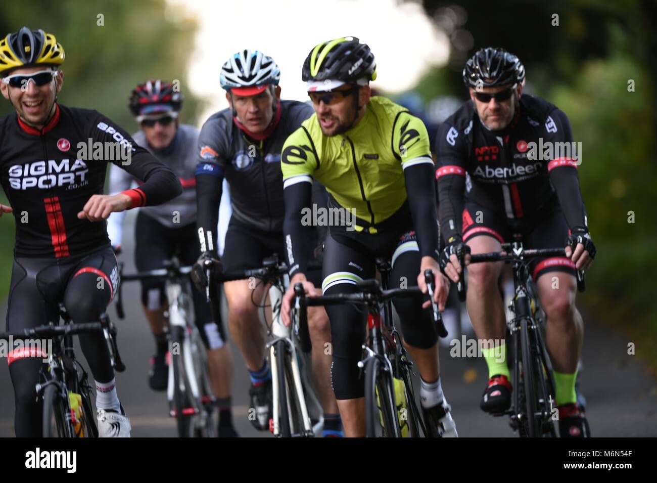 Marathon Bike ride, Multiple riders in countryside Stock Photo - Alamy