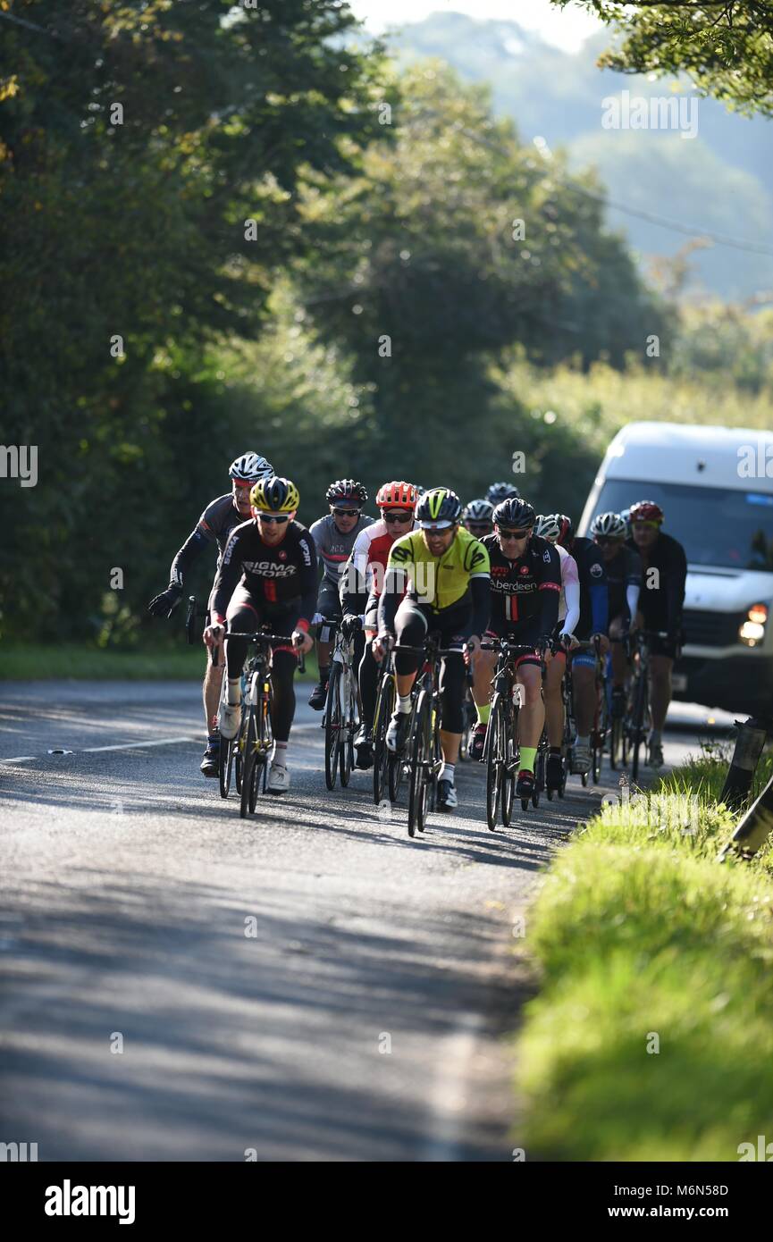 Marathon Bike ride, Multiple riders in countryside Stock Photo - Alamy