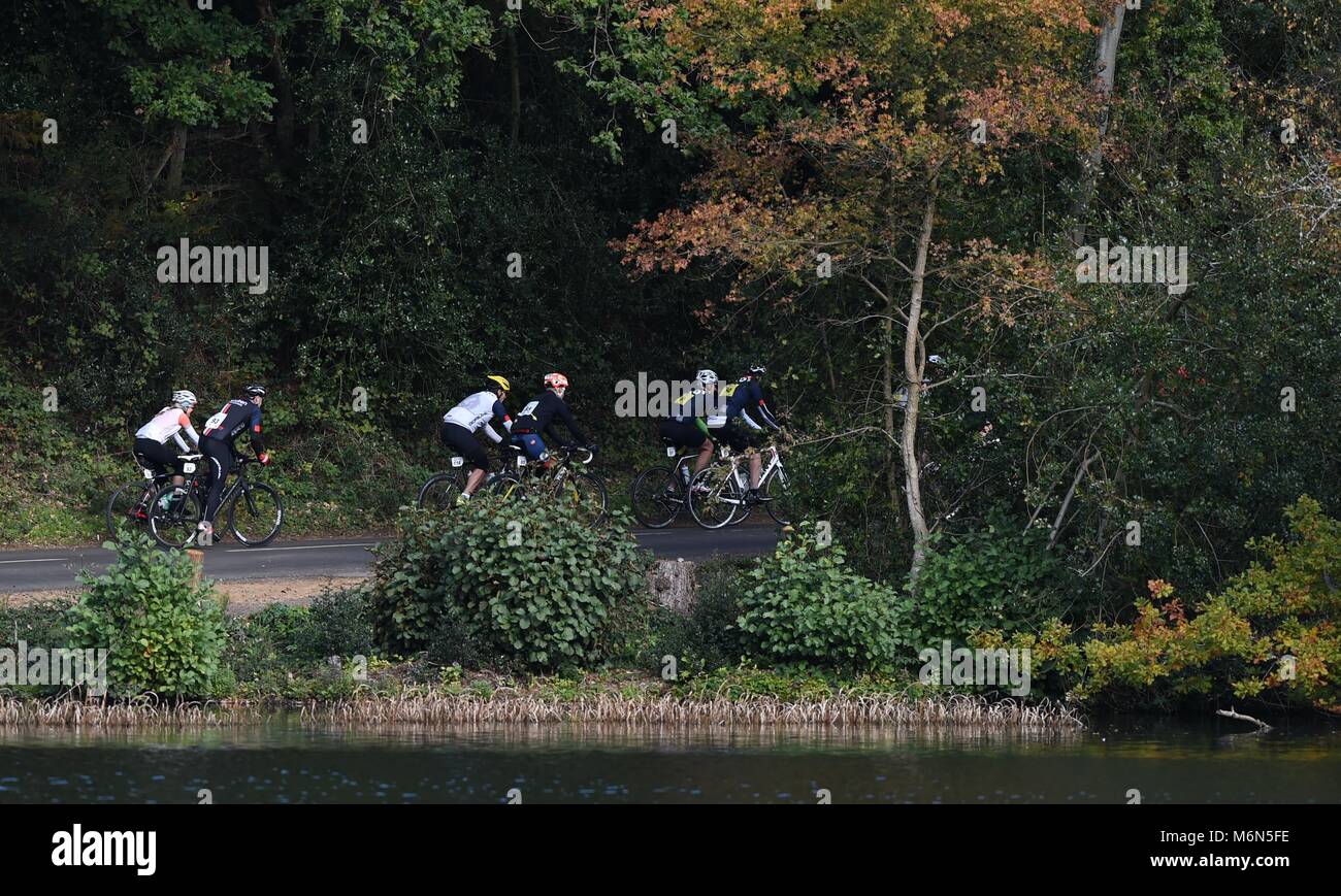 Marathon Bike ride, Multiple riders in countryside Stock Photo - Alamy