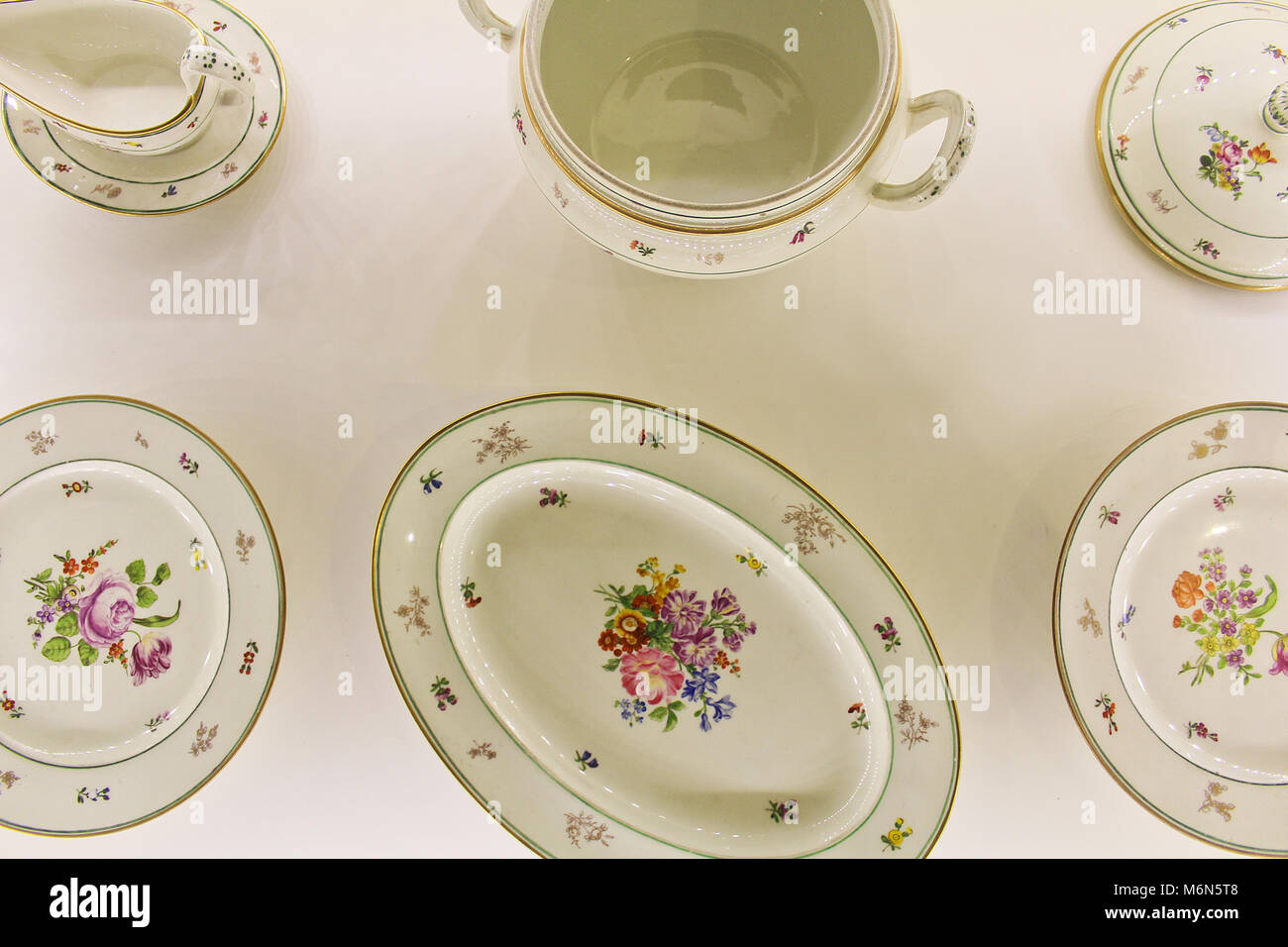 White old austrian porcelain from year 1829 Stock Photo - Alamy