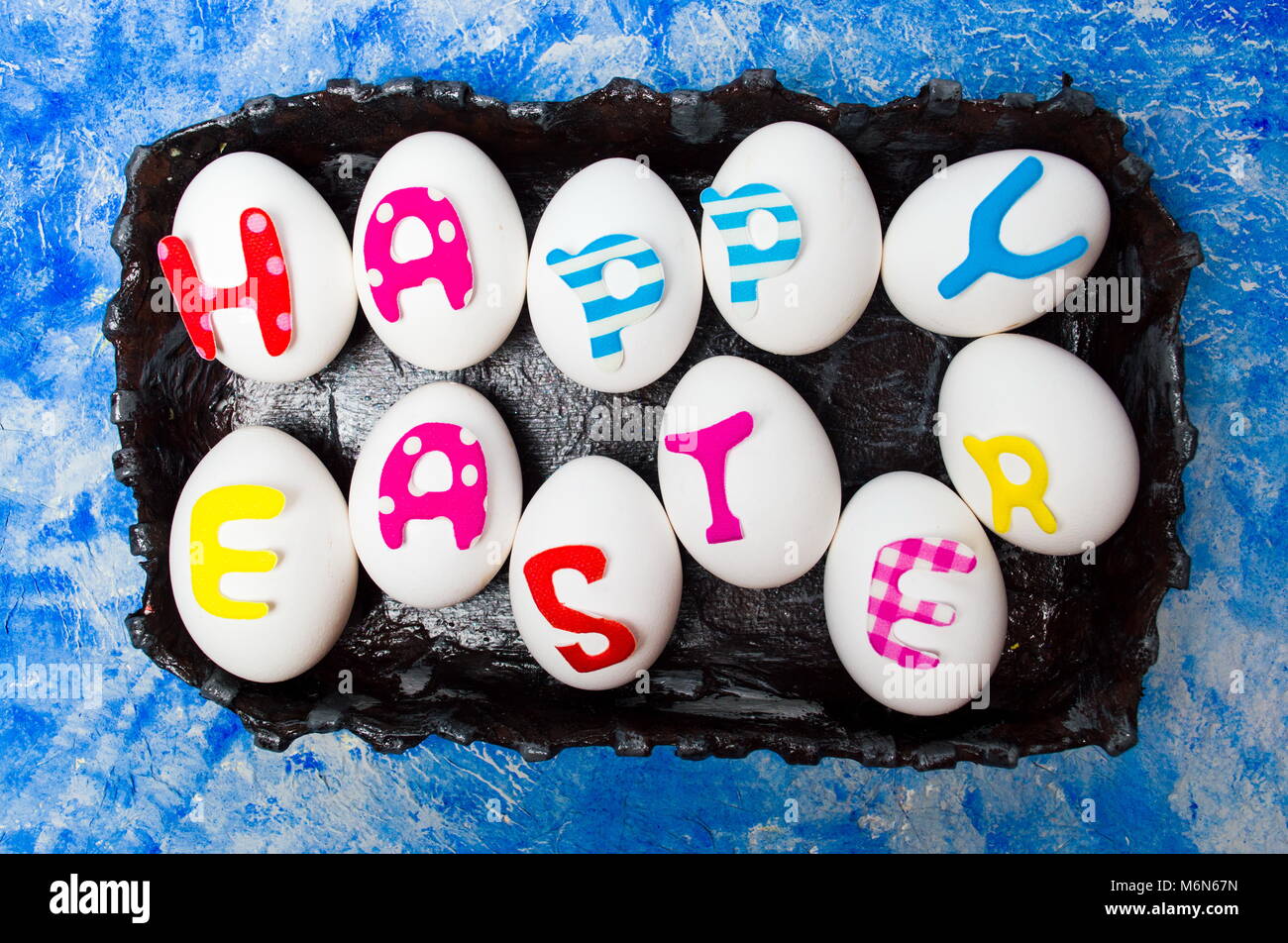Easter written on eggs hi-res stock photography and images - Alamy