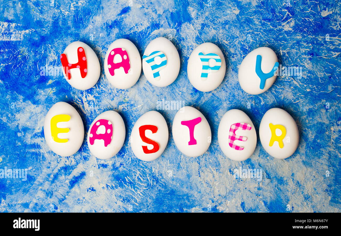 Easter written on eggs hi-res stock photography and images - Alamy