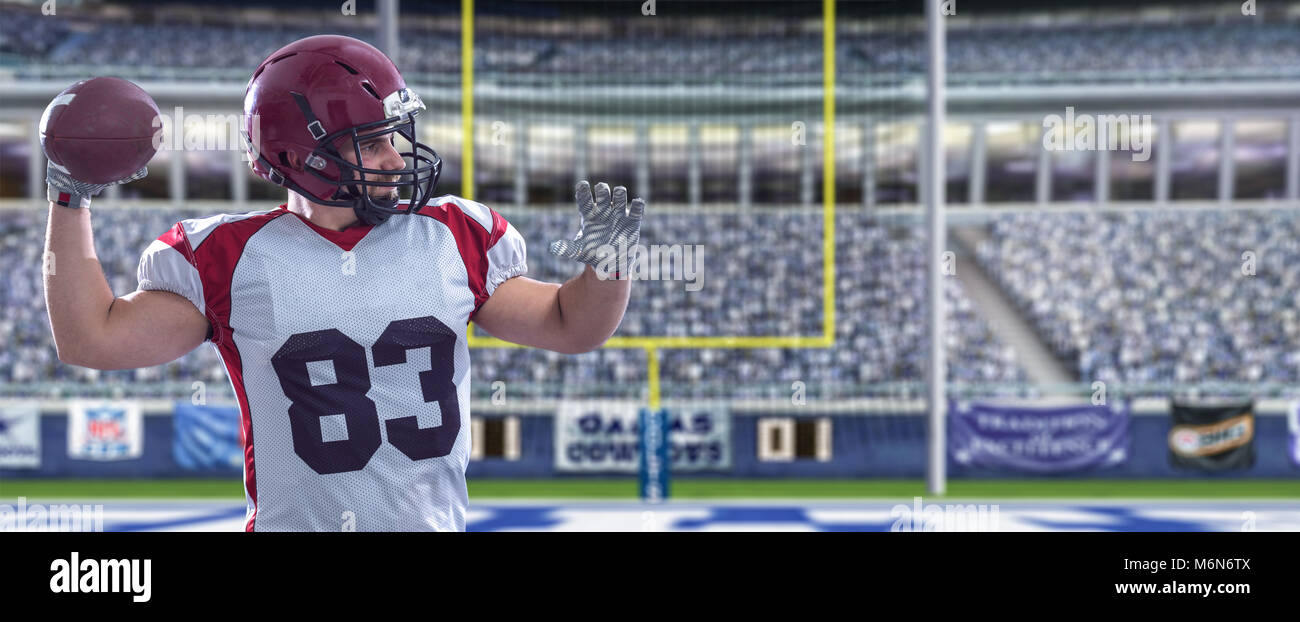 one quarterback american football player throwing ball isolated on gray ...