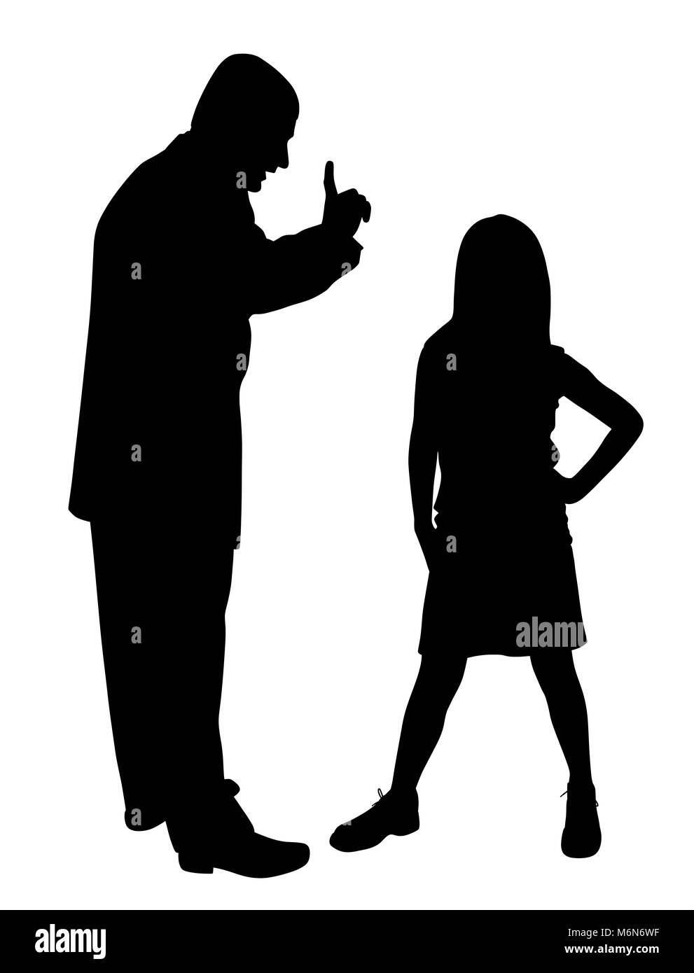 Defiant girl parent Black and White Stock Photos & Images - Alamy