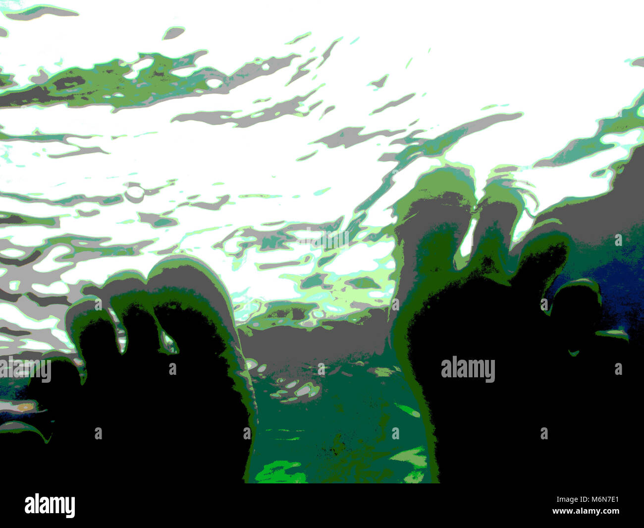 Feet under water abstract design concept Stock Photo - Alamy