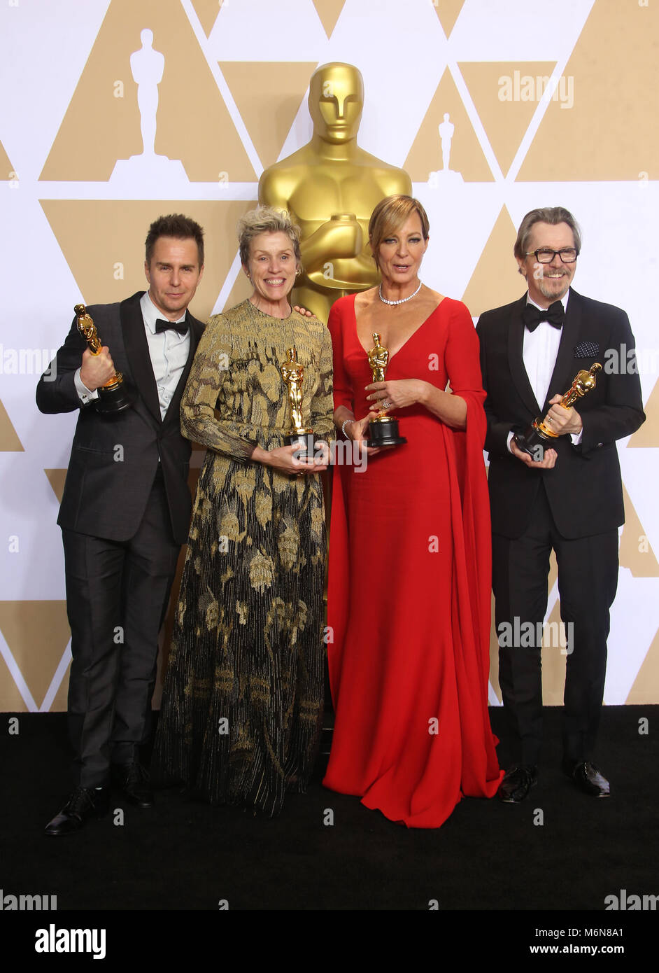 Hollywood, Ca. 4th Mar, 2018. Sam Rockwell, Frances McDormand, Allison ...