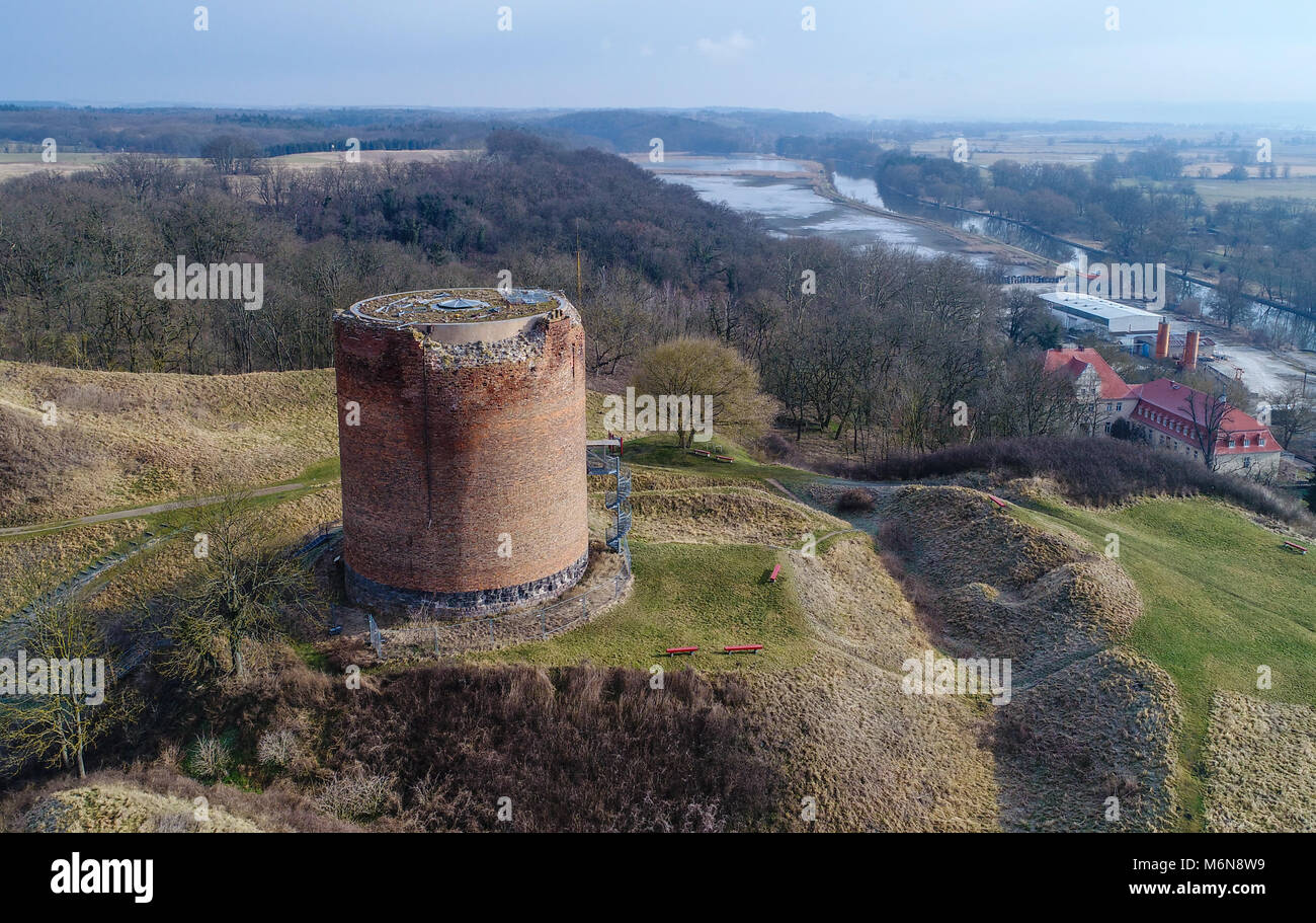 22 February 2018, Germany, Stolpe: Aerial view of the so-called ...