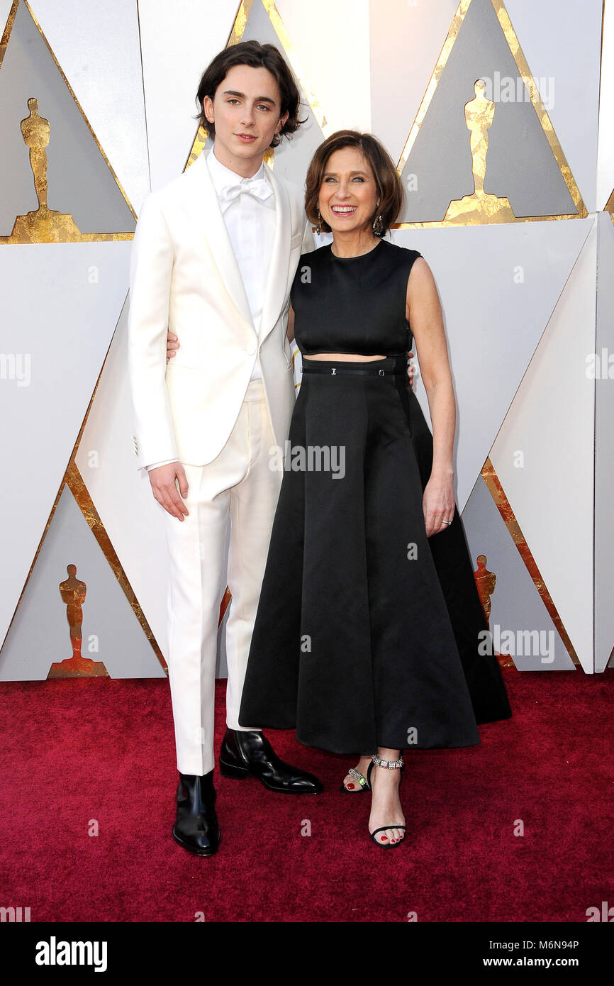 Hollywood, USA. 04th Mar, 2018. Timothee Chalamet and his mother Nicole ...
