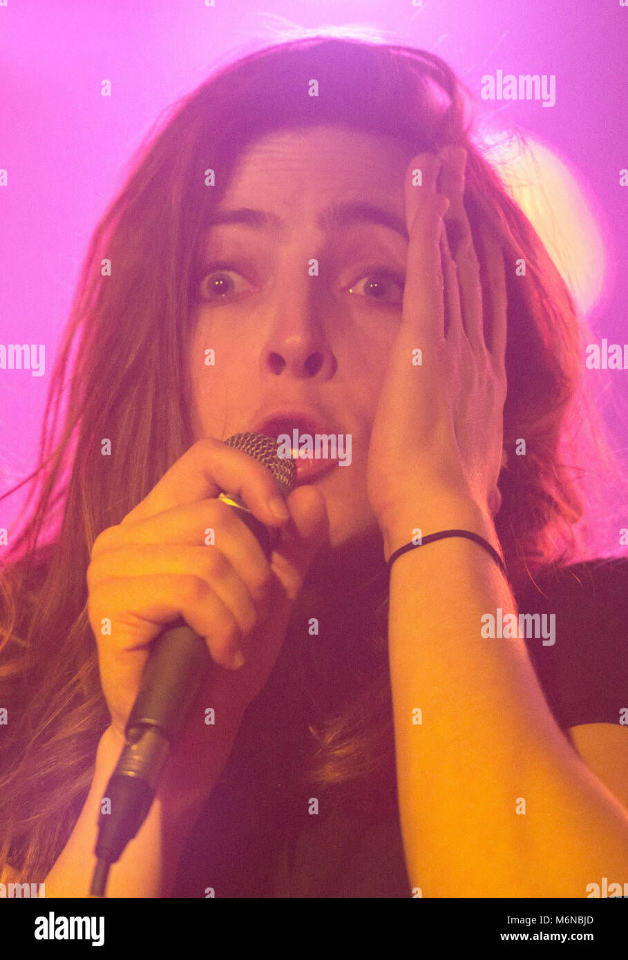 French singer Flora Fischbach aka Fishbach during a Concert, on March 3 ...