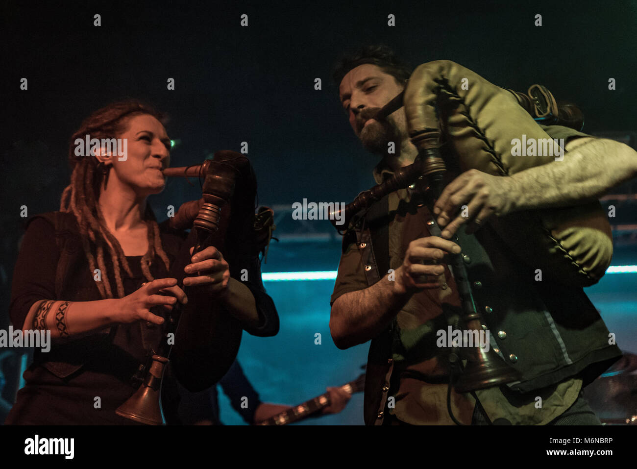 Pavia, Italy. 3st March 2018. Italian Folk Rock band Folksone performs ...