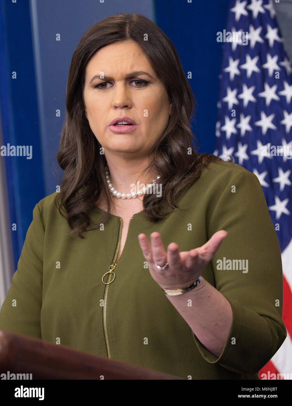 Washington, USA. 05th Mar, 2018. White House Spokesperson Sarah Sanders ...