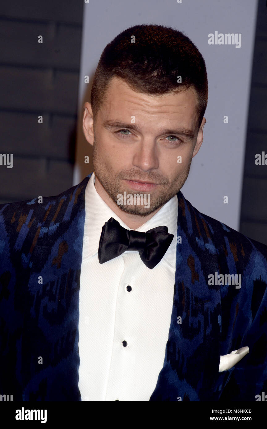 Sebastian Stan attending the 2018 Vanity Fair Oscar Party hosted by ...